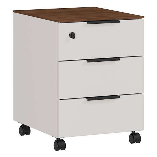 Ancona Rolling Container With Drawers In Cashmere And Walnut ...