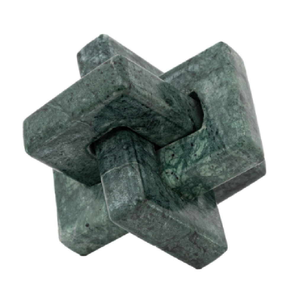 Ankeny Marble Square Linked Sculpture In Green