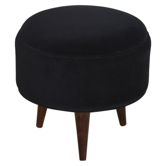 Aqua Velvet Nordic Style Footstool In Black And Walnut | Furniture in ...