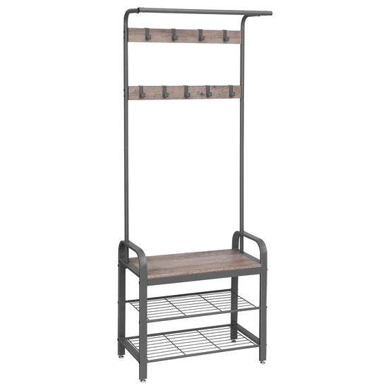 Ardmore Wooden Coat Rack With Shoe Storage Bench In Grey | Furniture in ...