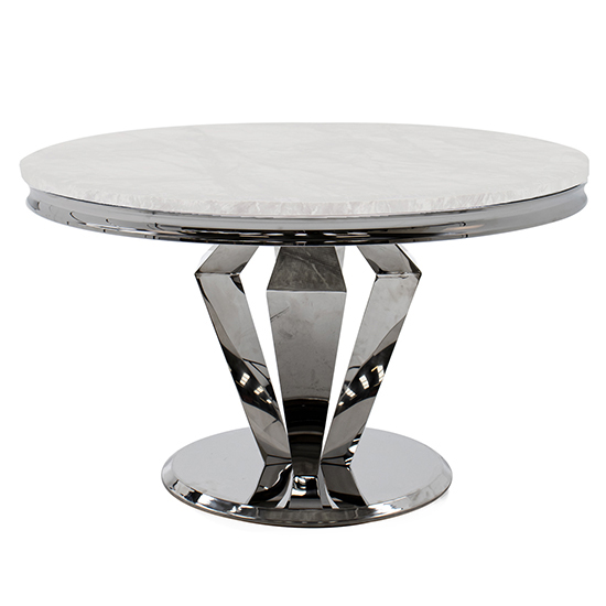Arlesey Round 1300mm Marble Dining Table In Cream | Furniture in Fashion
