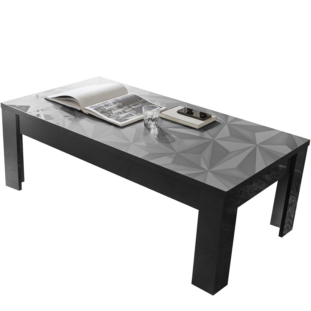 Arlon High Gloss Rectangular Coffee Table In Grey