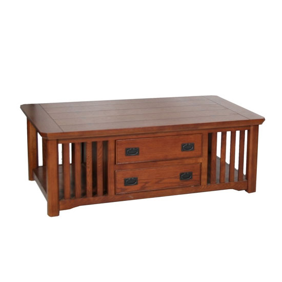 Artisan Wooden Coffee Table In Oak With Drawers | Furniture in Fashion