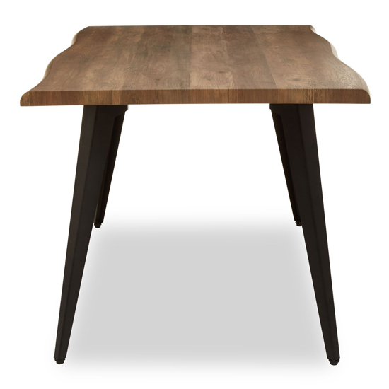 Asana Rectangular Wooden Dining Table With Metal Legs In Brown ...