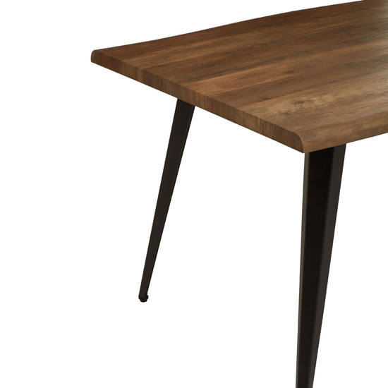 Asana Rectangular Wooden Dining Table With Metal Legs In Brown ...