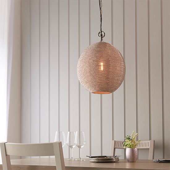 Asha Twisted Wire Ceiling Pendant Light In Polished Nickel