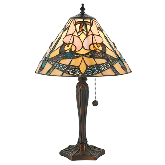 Ashton Small Tiffany Glass Table Lamp In Dark Bronze | FiF