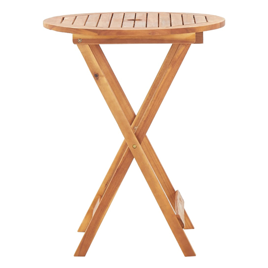 Attic 60cm Round Outdoor Folding Wooden Dining Table In Natural