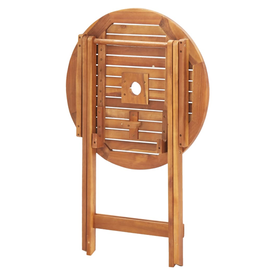 Attic 60cm Round Outdoor Folding Wooden Dining Table In Natural