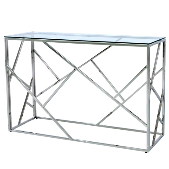 Attica Clear Glass Console Table With Gold Stainless Steel Base ...