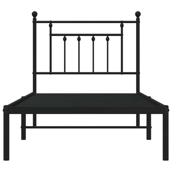 Attica Metal Single Bed With Headboard In Black