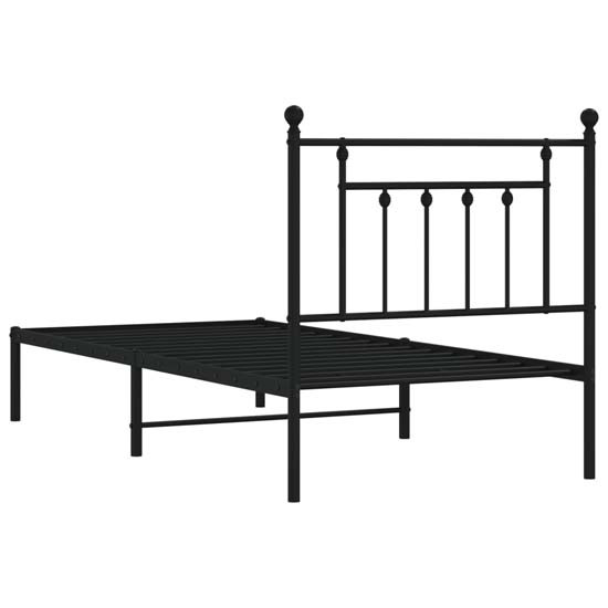 Attica Metal Single Bed With Headboard In Black