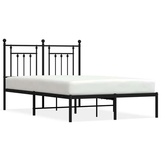 Attica Metal Small Double Bed With Headboard In Black