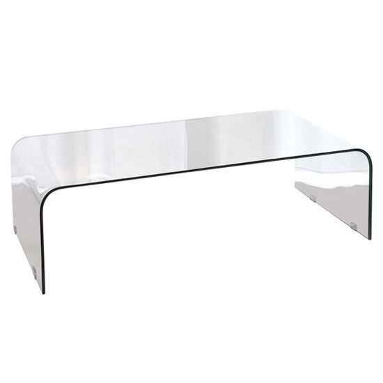 Azure Curved Glass Coffee Table In Clear