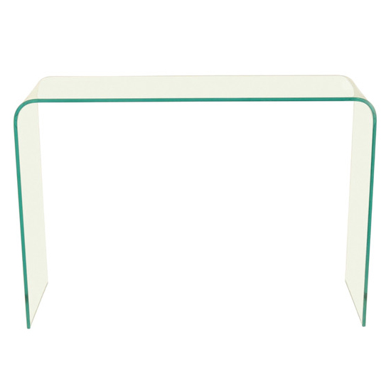 Azure Curved Glass Console Table In Clear