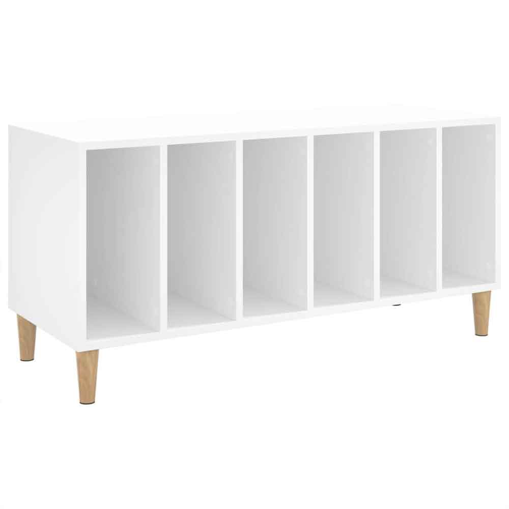 Baina 100cm Wooden Filing Cabinet With 6 Shelves And Oak Legs - White