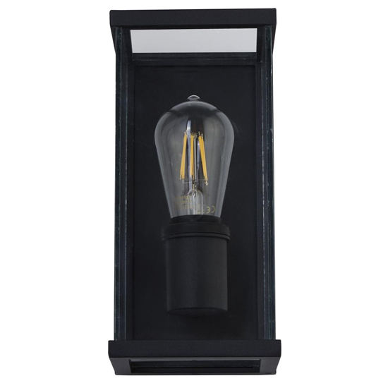 Bakerloo Outdoor Clear Glass Wall Light In Dark Black | Furniture in ...