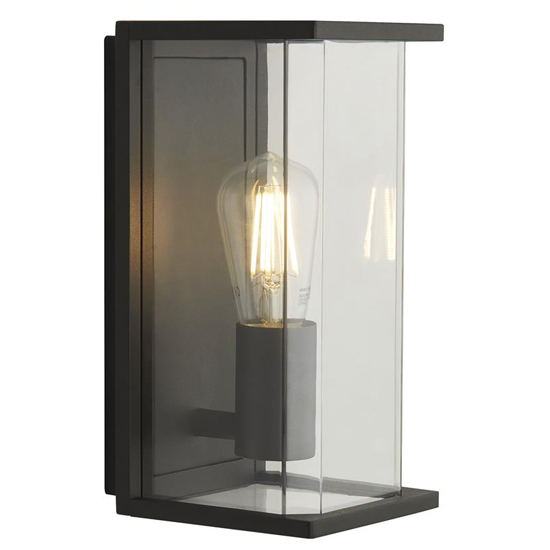 Bakerloo Outdoor Clear Glass Wall Light In Dark Grey