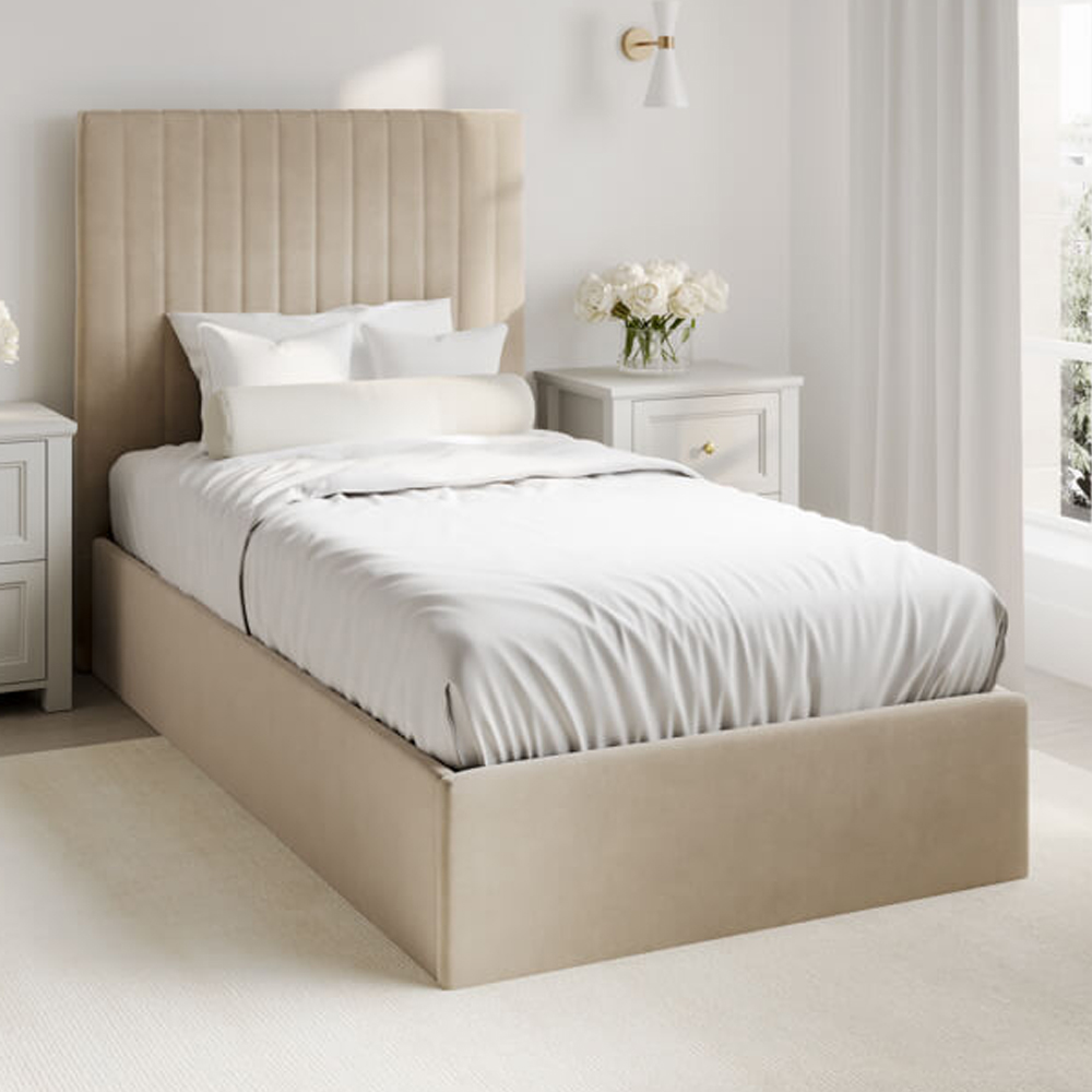 Ashburton Velvet Single Bed In Pink