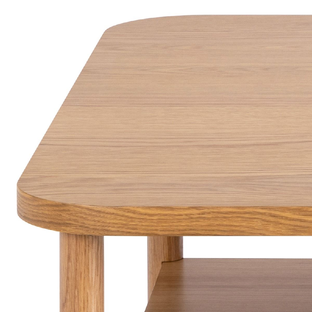 Barrie Wooden Coffee Table Square With Undershelf In Oak