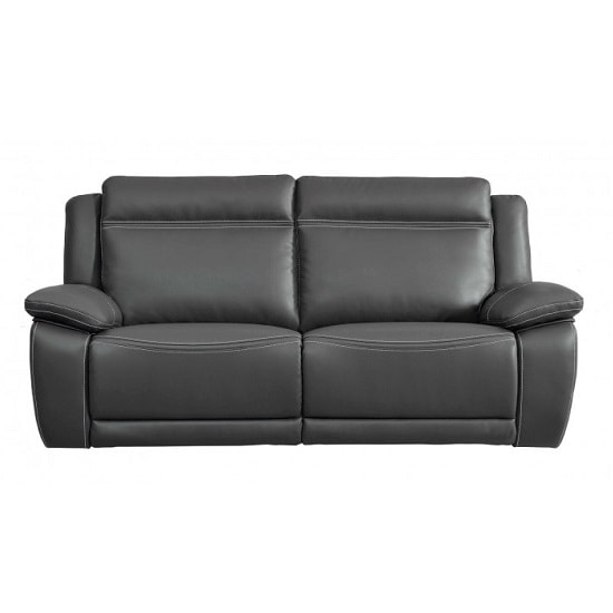 Baxter Recliner 3 Seater Sofa In Dark Grey Leather Air Fabric