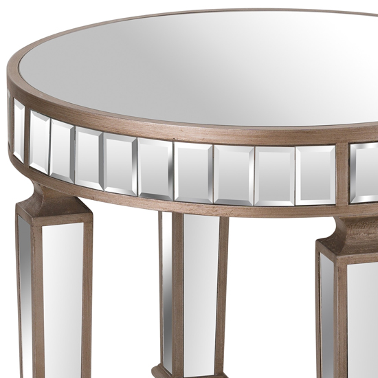 Belfro Mirrored Glass Round Side Table In Champagne | Sale