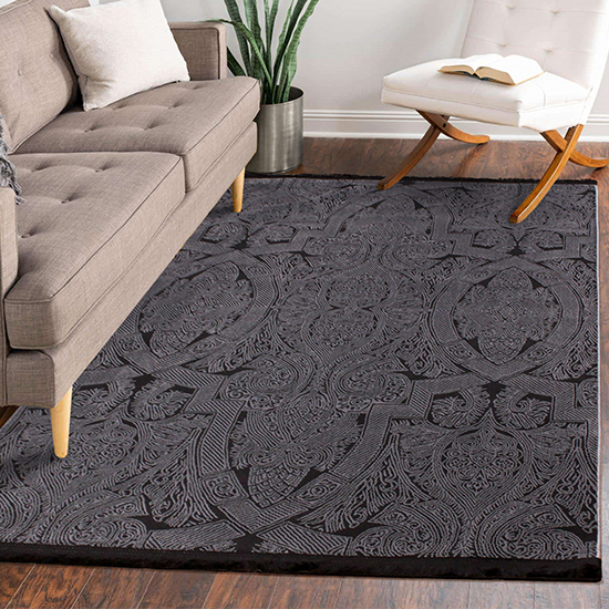 Belvedere Eltham 160x230cm Rug In Blue And Charcoal | Furniture in Fashion