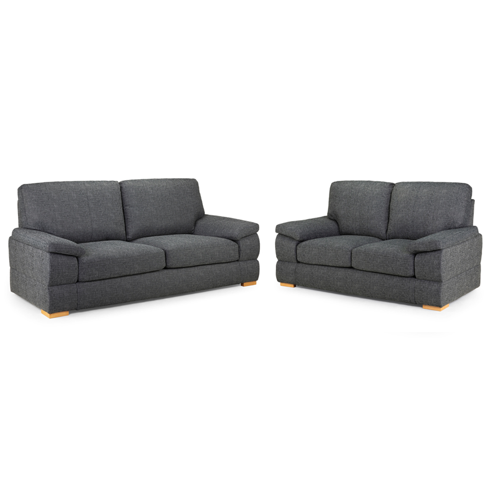 Benton Fabric 3+2 Seater Sofa Set In Slate | Furniture in Fashion