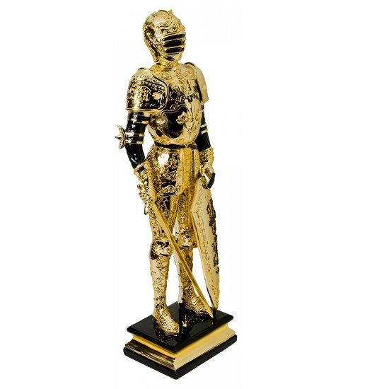 Knight Statue Sculpture In Black And Gold Finish | Furniture in Fashion