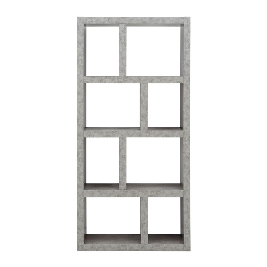 Baginton Wooden Tall Open Display Stand In Concrete Effect | FiF