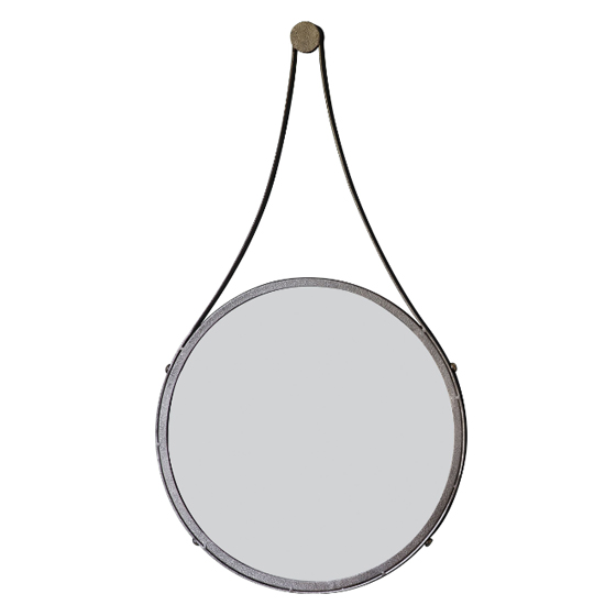 Bogota Small Round Wall Mirror With Aged Bronze Iron Frame