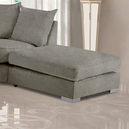 Boise Malta Plush Velour Fabric Footstool In Putty