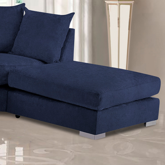 Boise Malta Plush Velour Fabric Footstool In Slate | Furniture in Fashion
