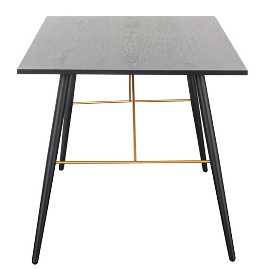 Brogan Small Wooden Dining Table In Black And Copper | Furniture in Fashion
