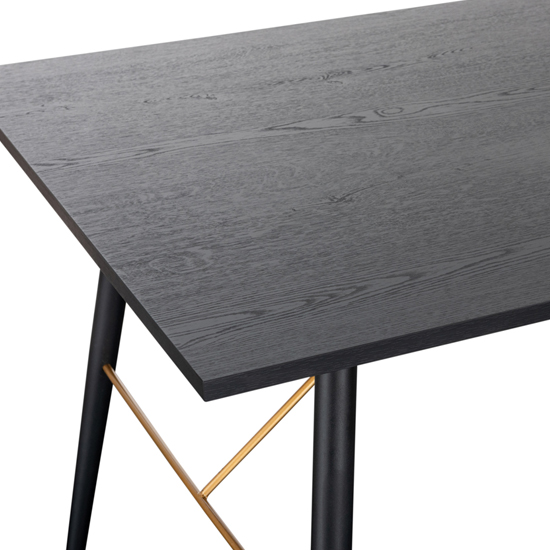 Brogan Small Wooden Dining Table In Black And Copper | Furniture in Fashion
