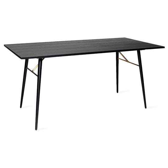 Brogan Small Wooden Dining Table In Black And Copper | Furniture in Fashion