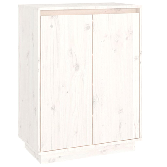 Boris Pinewood Shoe Storage Cabinet With 2 Doors In White