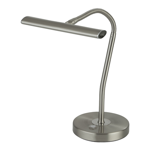 Bow LED Table Lamp With Flexible Head In Satin Silver | Furniture in ...
