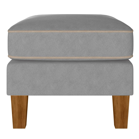 Bangor Fabric Ottoman With Light Walnut Legs In Grey