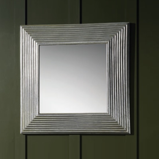 Bradbury Contemporary Wall Mirror Square In Silver | Furniture in Fashion