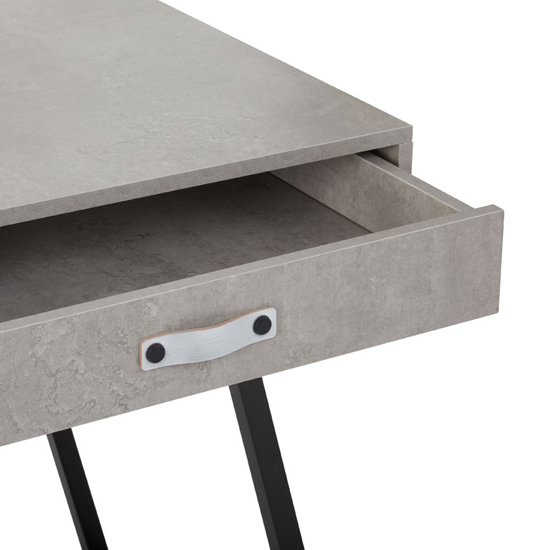 Bradken Wooden Computer Desk With Black Frame In Concrete | Furniture ...