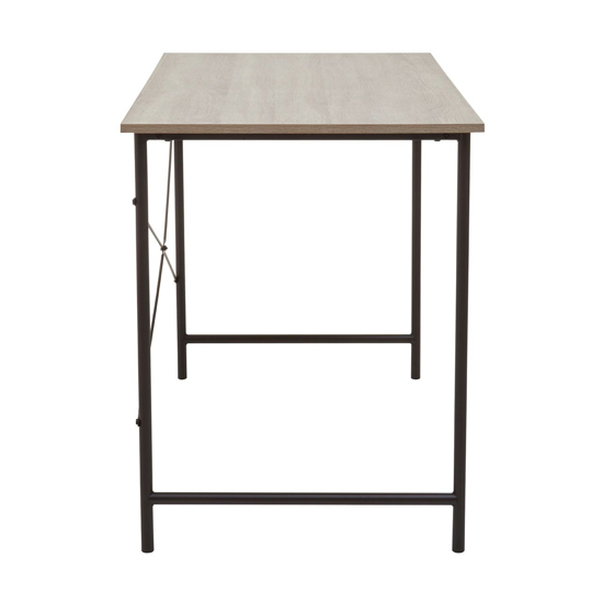 Bradken Grey Oak Wooden Laptop Desk With Black Metal Frame