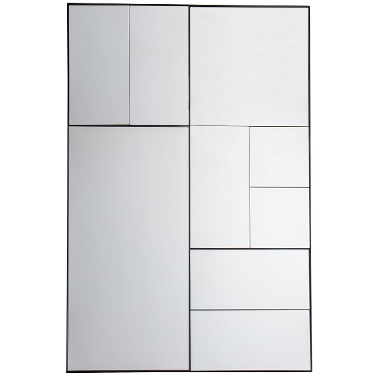 Broad Rectangular Wall Bedroom Mirror In Black And Silver