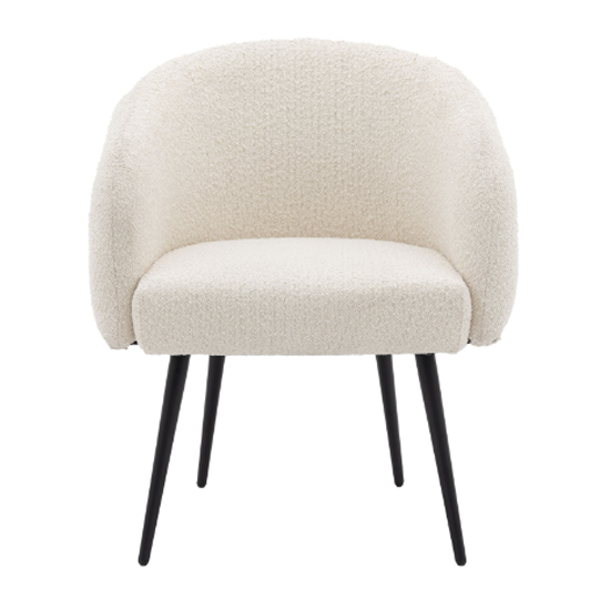 Bugaati Fabric Tub Chair With Black Legs In Off White