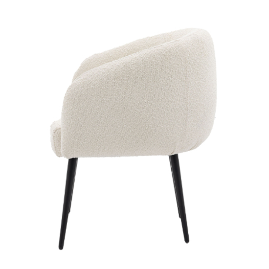 Bugaati Fabric Tub Chair With Black Legs In Off White