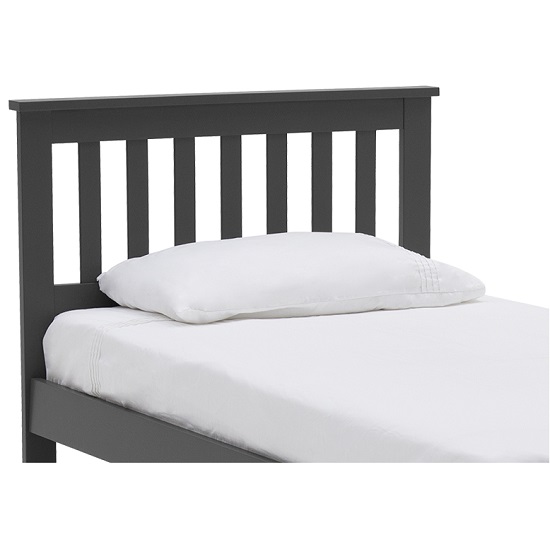 Buntin Wooden Single Size Bed In Grey Painted Finish | Furniture in Fashion