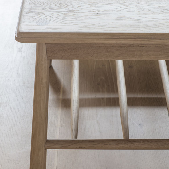 Burbank Rectangular Oak Wood Coffee Table In Oak