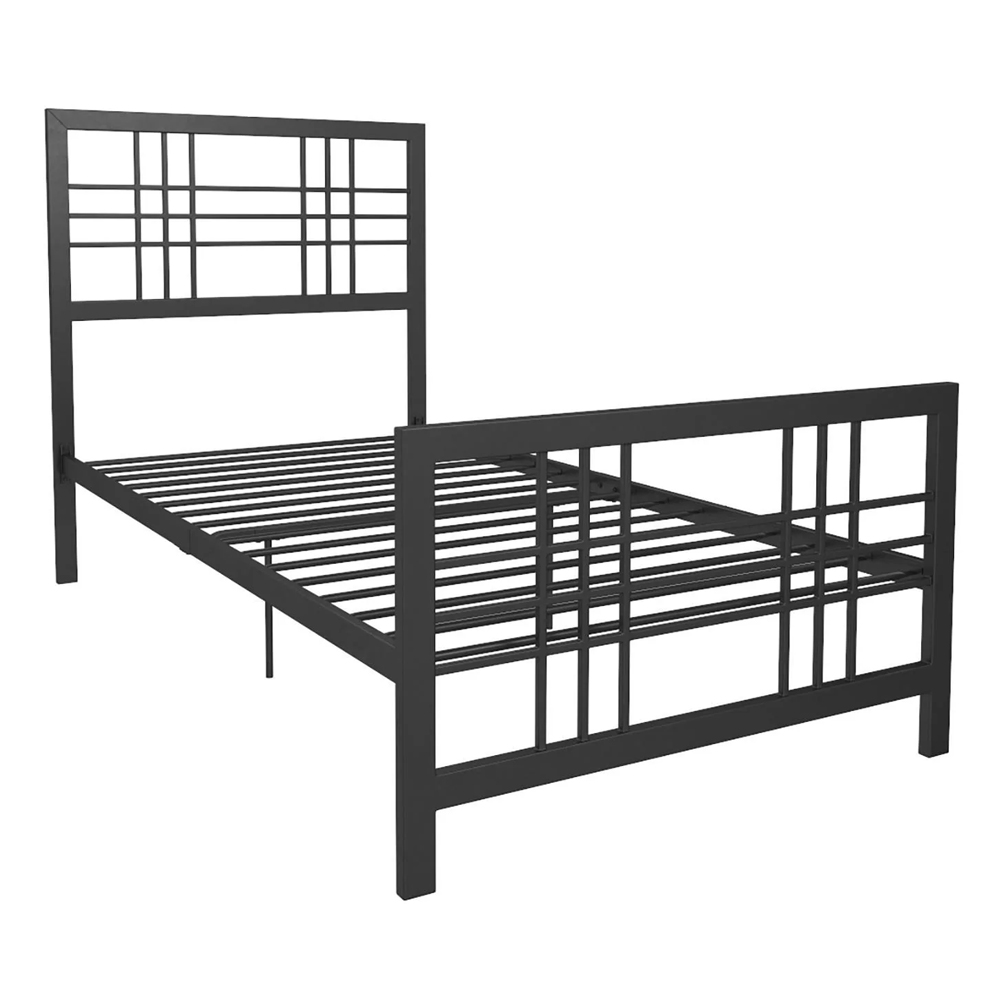 Burma Metal Single Bed In Black