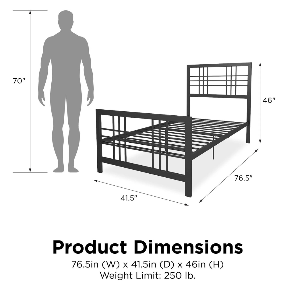 Burma Metal Single Bed In Black