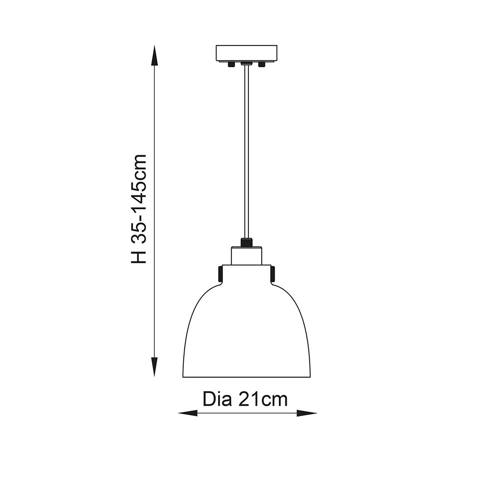 Butte Tinted Glass Shade Ceiling Light In Black